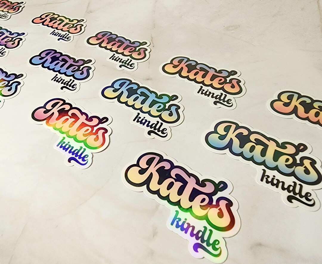Custom Ombre Kindle Name Sticker, Reading Vinyl Sticker, Booktok ...