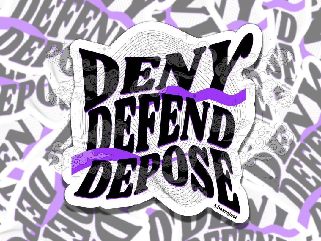 Deny Defend Depose Colorful Class War Waterproof Vinyl Sticker, Girly ...