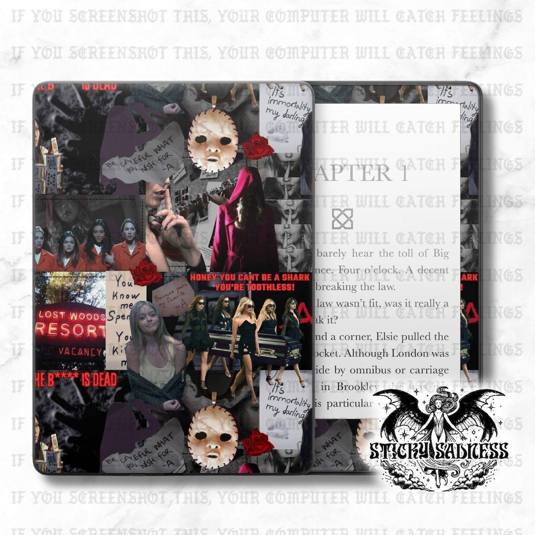 PLL Horror Collage Cute Ereader Decal Insert Skin, Cute Vinyl Wrap for ...