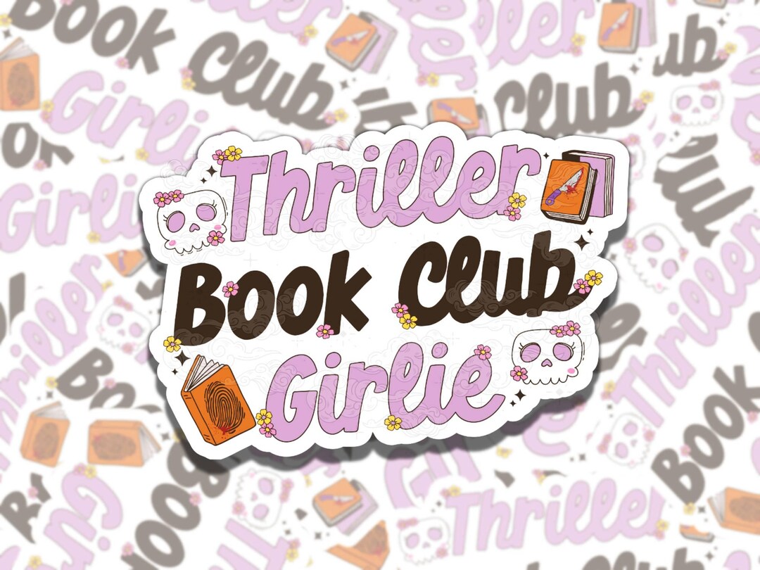 Thriller Book Club Sticker, Colorful Reading Vinyl Sticker, Waterproof ...