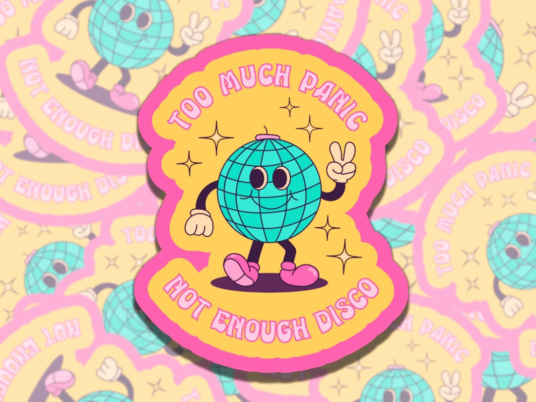Too Much Panic Not Enough Disco Cute Colorful Waterproof Vinyl Sticker ...