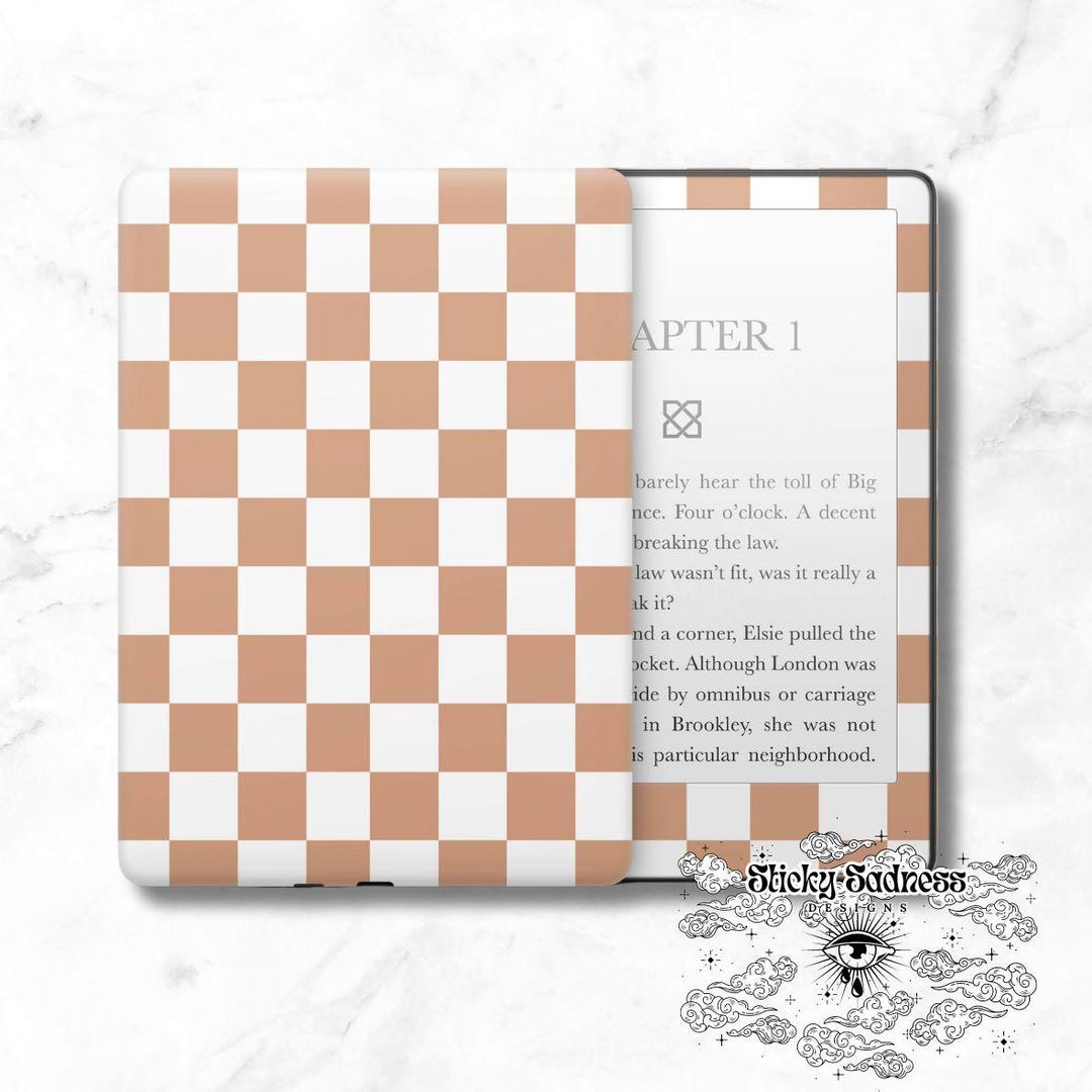 Orange and White Checkered Decal Insert Skin, Cute Vinyl Wrap for ...