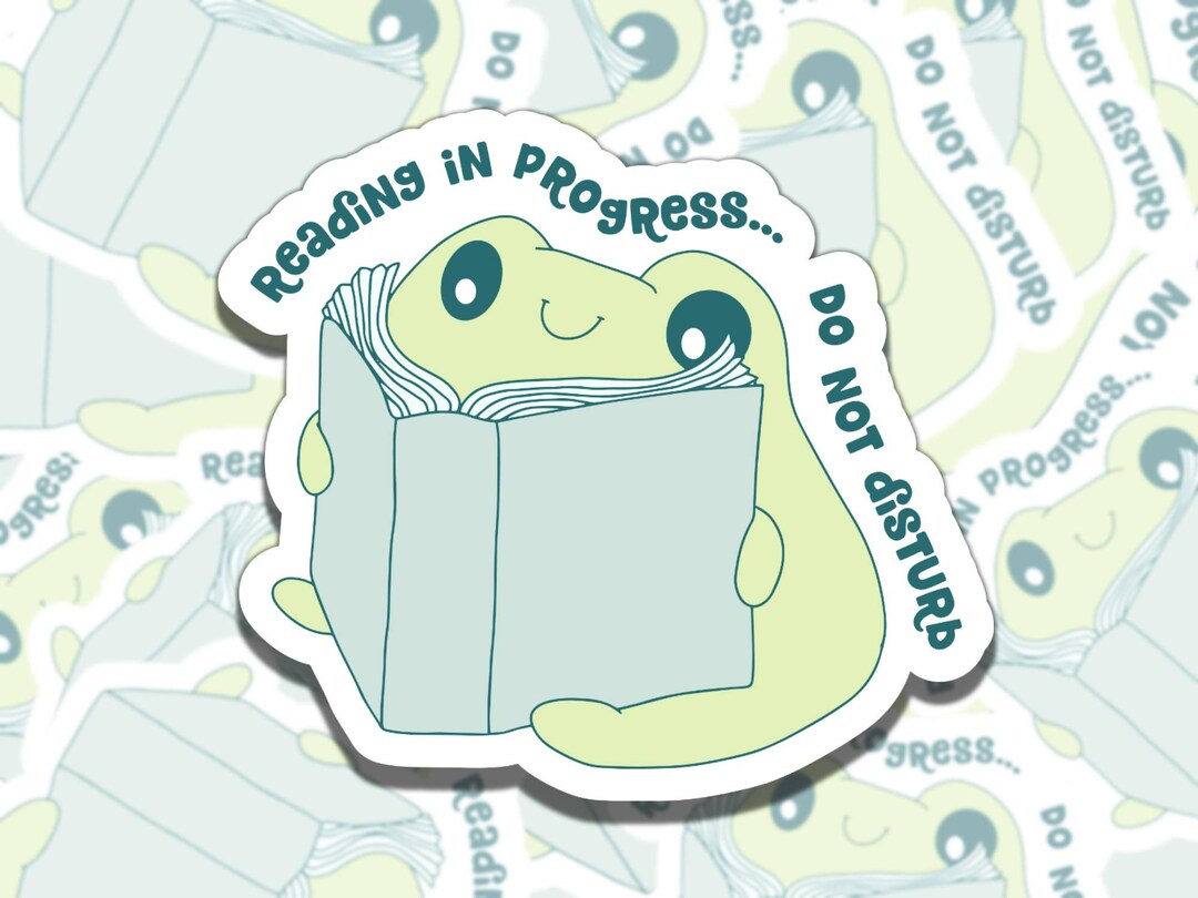 Reading in Progress Frog Sticker, Reading Vinyl Sticker, Booktok ...