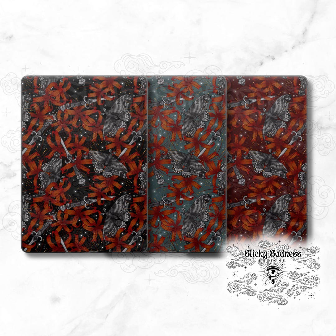 Spider Lily Dagger Gothic Ereader Tablet Insert for Kindle Kobo iPad ...