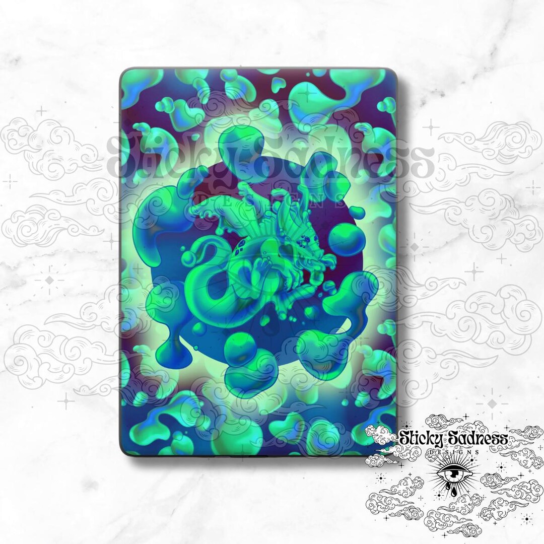 Green Molten Lava Dragon Ereader Tablet Insert for Kindle Kobo iPad ...