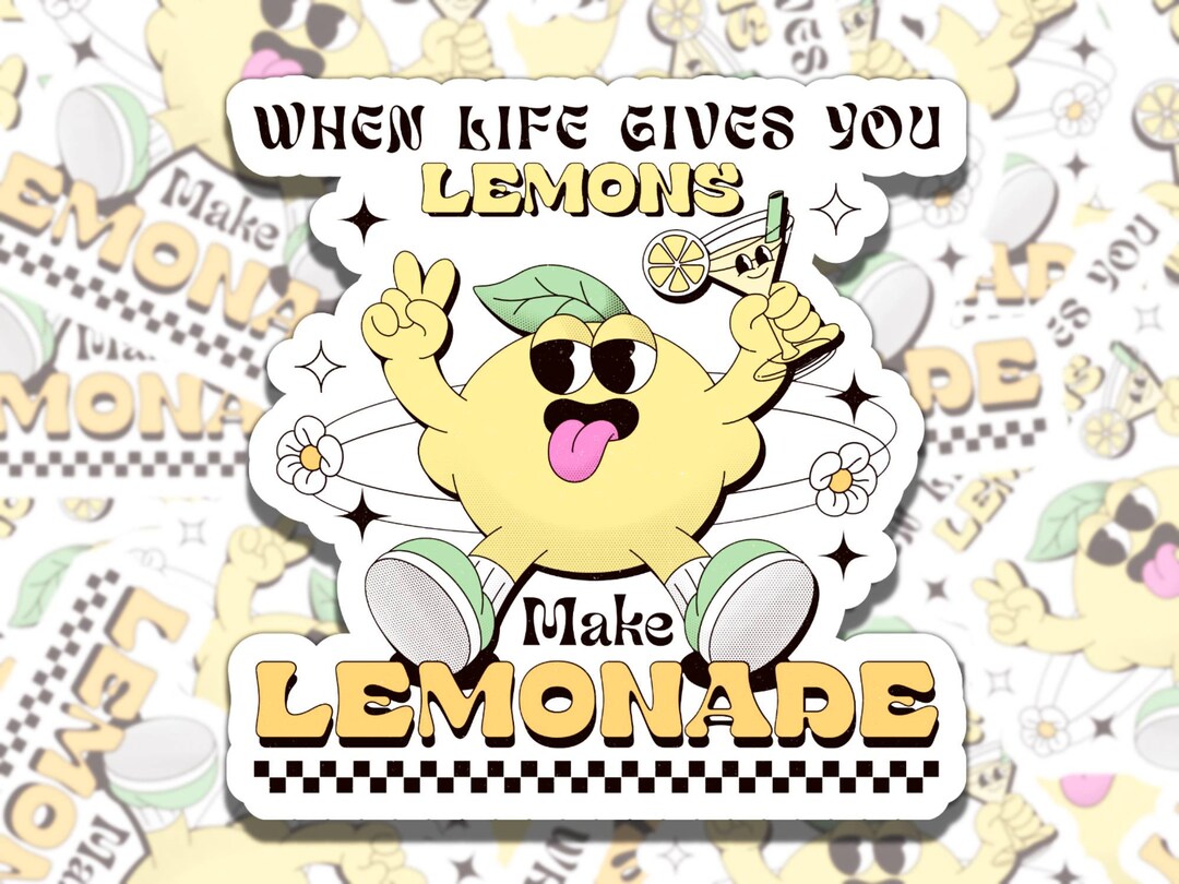 When Life Gives You Lemons Cute Retro Cartoon Mental Health Affirmation ...