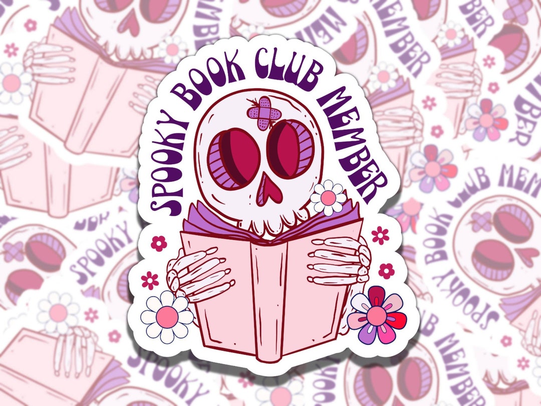 Spooky Book Club Member Sticker, Reading Vinyl Sticker, Smutty ...