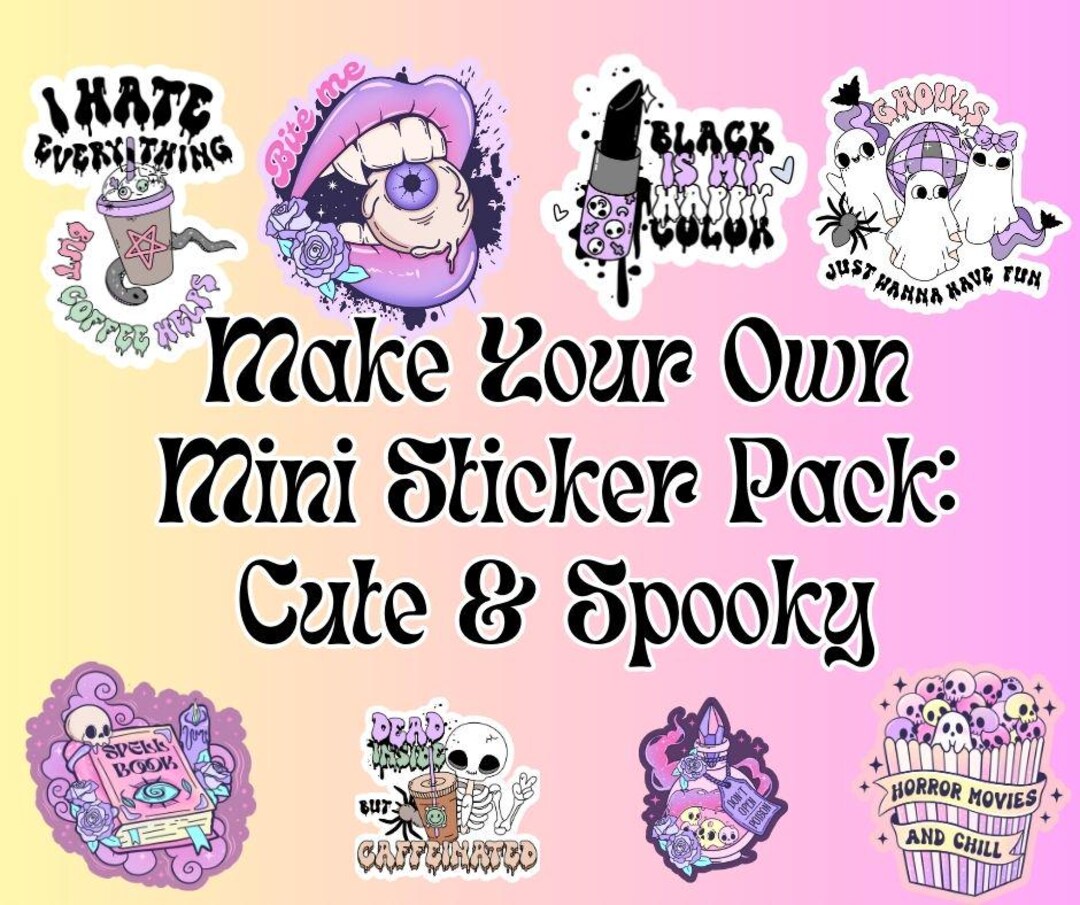 Cute Spooky Make Your Own Mini-sticker Pack, Tiny Filler Kindle ...