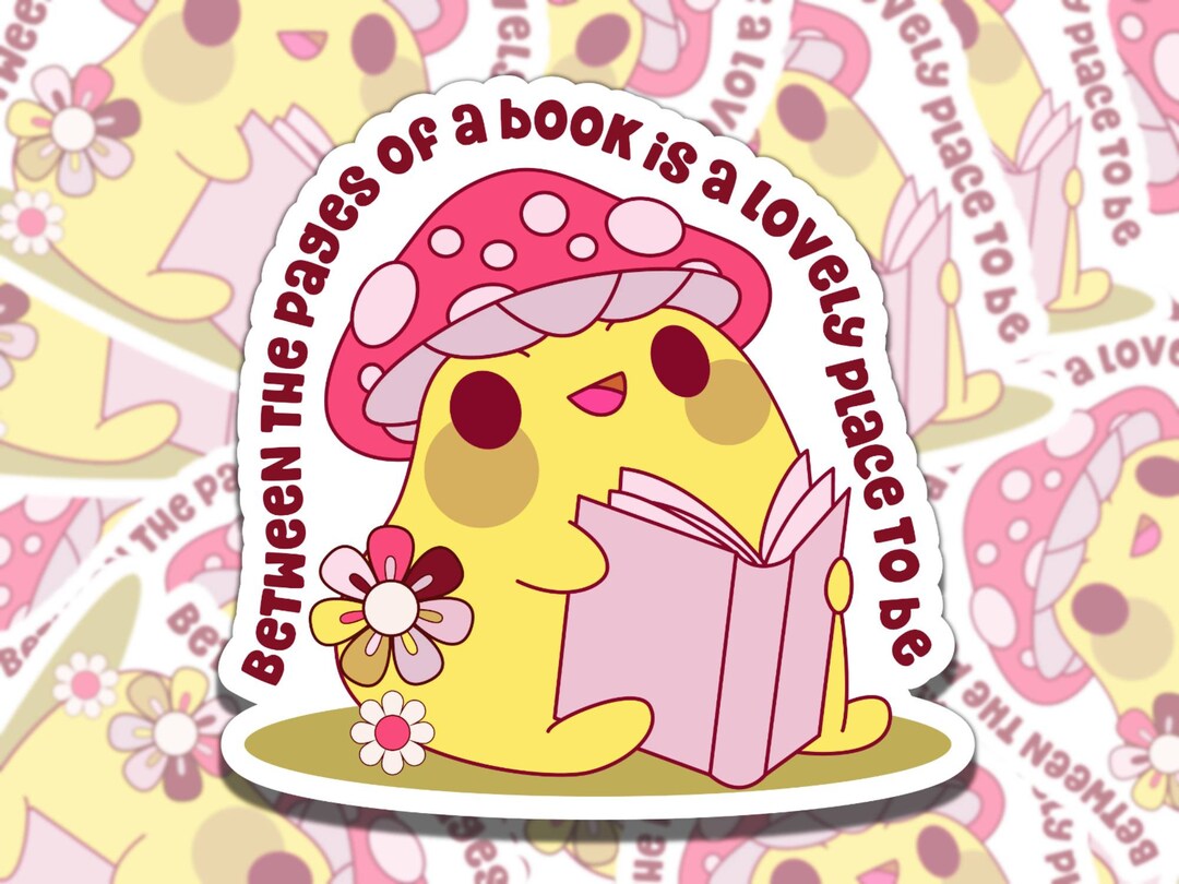 Between the Pages of a Book Cute Frog Sticker, Reading Vinyl Sticker ...