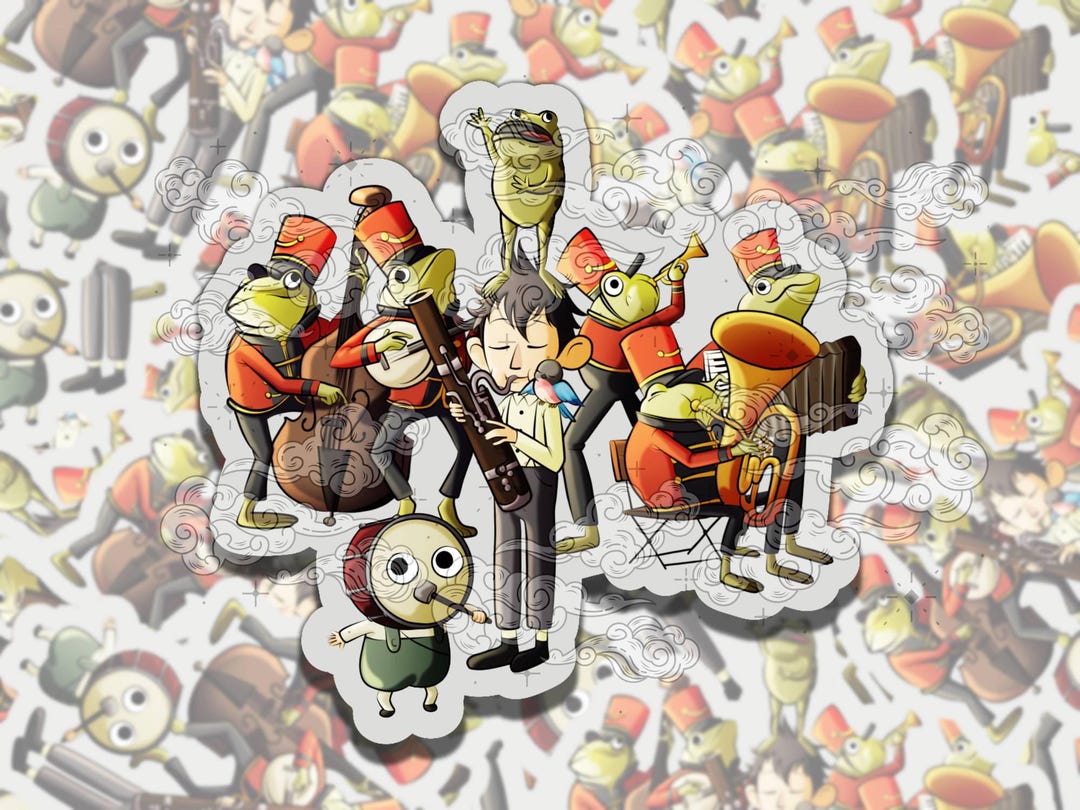 Frog Band Cute Colorful Fun Garden Wall Waterproof Vinyl Sticker, Gift ...