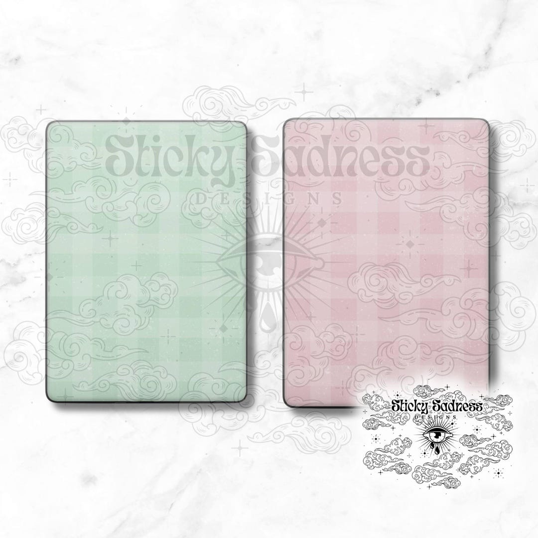 Colorful Spring Gingham Ereader Tablet Insert for Kindle Kobo iPad Boox ...