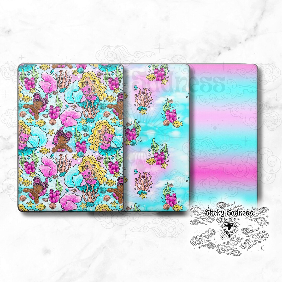 Mermaid Reef Summertime Ereader Tablet Insert for Kindle Kobo iPad Boox ...
