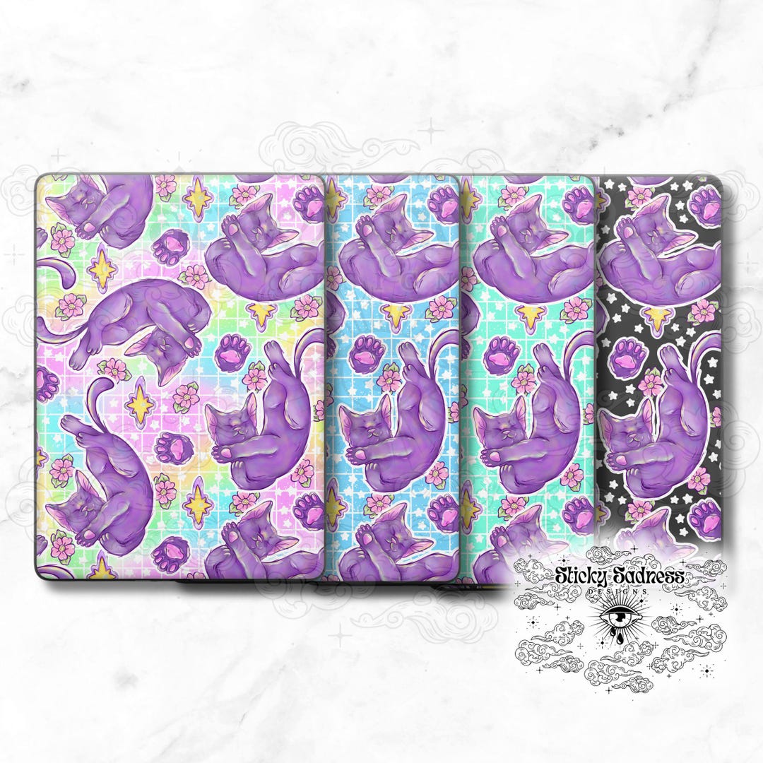 Neon Kitties Fun Colorful Ereader Tablet Insert for Kindle Kobo iPad ...