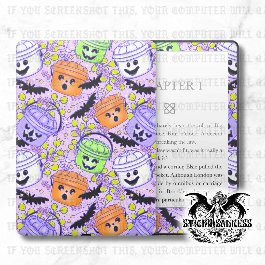 Boo Buckets Cute Spooky Season Decal Insert Skin, Vinyl Wrap for Kindle ...