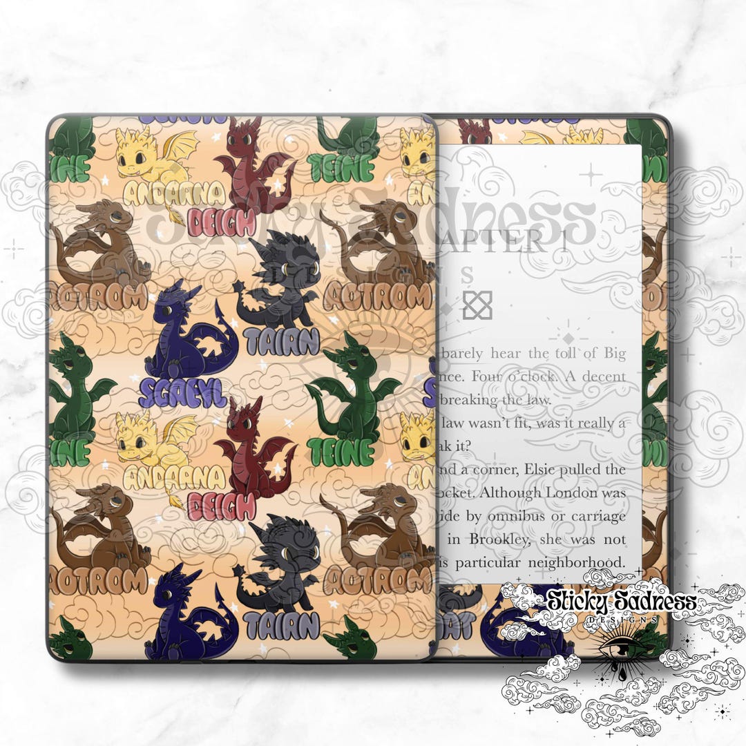 Dragon Book Chibi Gang Decal Sticker Skin, Cute Fantasy Vinyl Wrap for ...