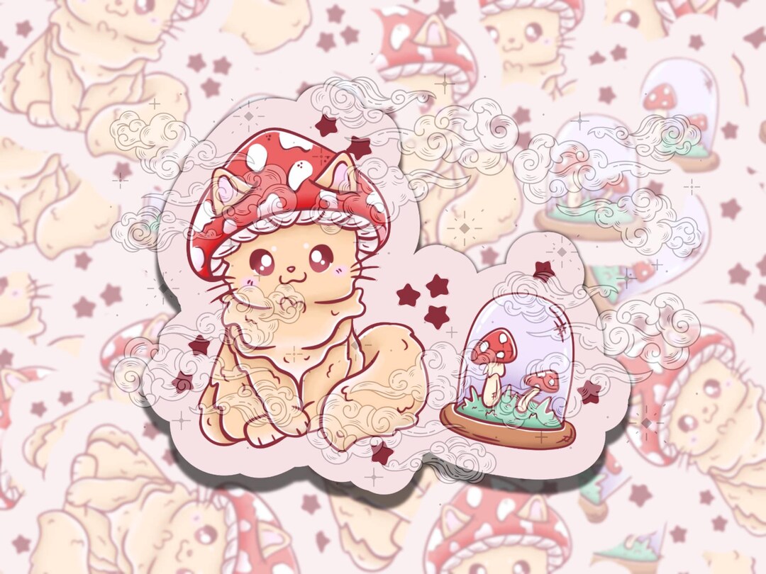 Cottagecore Kitty Cute Colorful Waterproof Vinyl Sticker, Gift for Girl ...