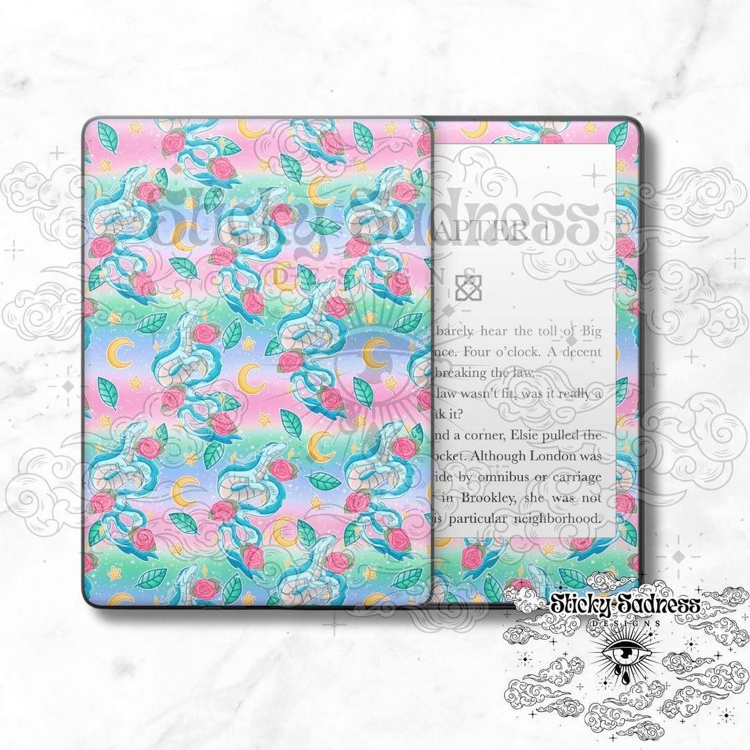 Blue Chibi Dragon Cute Fantasy Decal Insert Skin, Cute Vinyl Wrap for ...