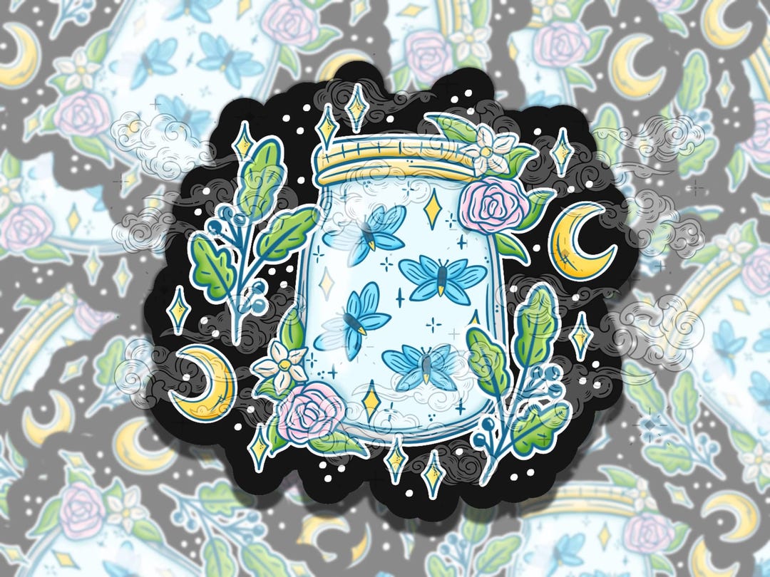 Lightning Bugs Cute Colorful Witchy Waterproof Vinyl Sticker, Gift for ...
