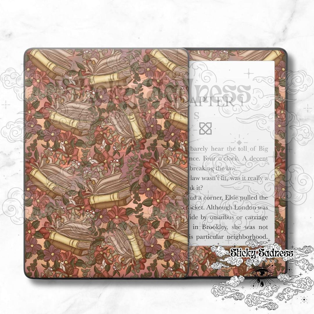 Cottage Tales Bookish Colorful Decal Insert Skin, Cute Vinyl Wrap for ...