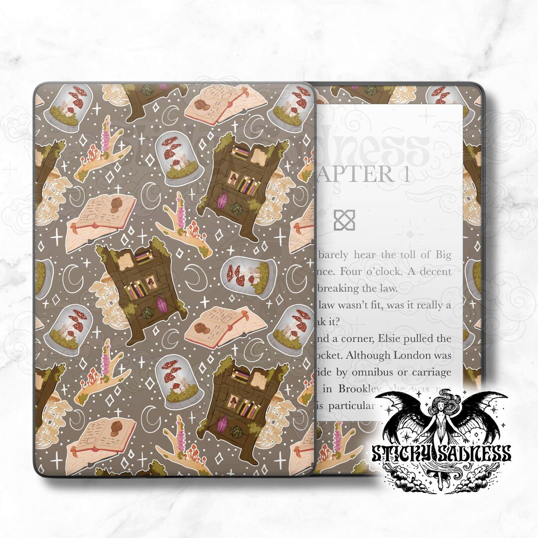Taupe Forager Cottagecore Decal Insert Skin, Cute Vinyl Wrap for Kindle ...