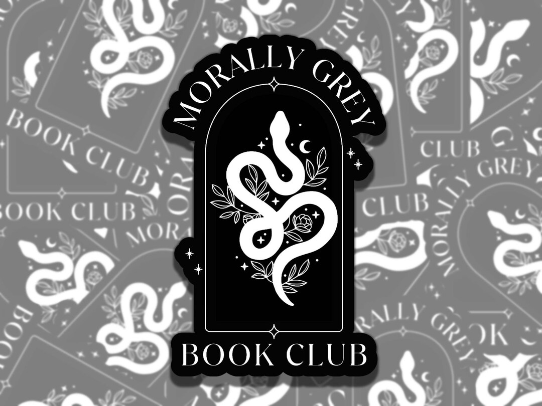 Morally Grey Book Club Sticker Multiple Colors, Reading Vinyl Sticker ...