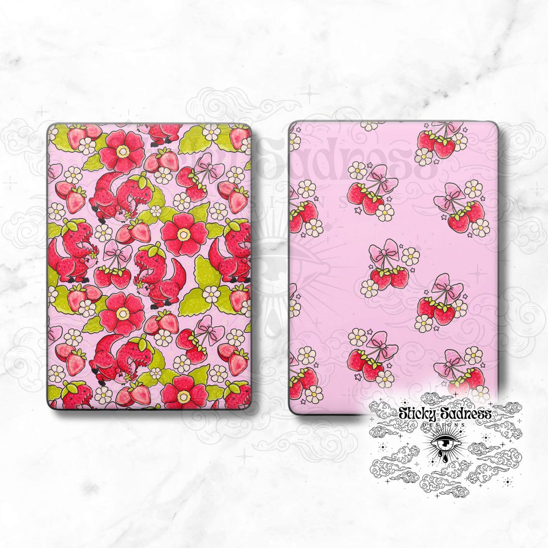 Strawberry T-rex Summer Ereader Tablet Insert for Kindle Kobo iPad Boox ...