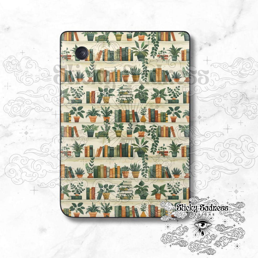 Botanical Bookshelf Book Kobo Insert for Kobo Clara Libra Ereader, Kobo ...