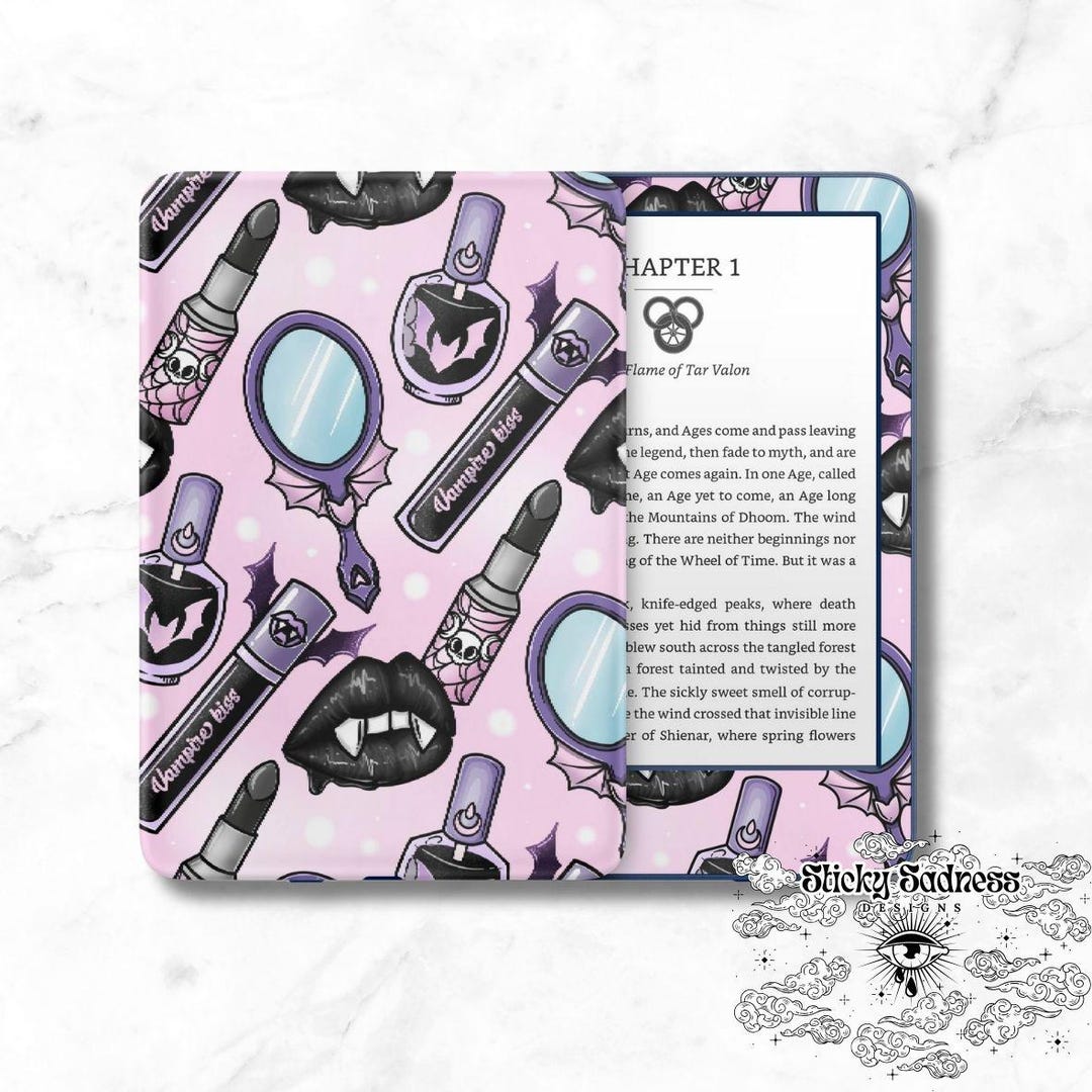 Glam Goth Pink Spooky Decal Sticker Skin, Cute Vinyl Wrap for Kindle ...