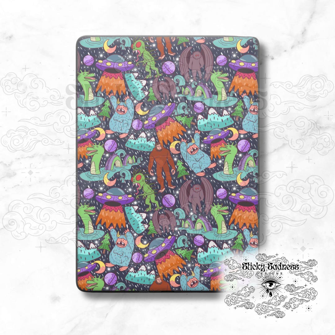 Cryptid Blue Cute Funny Ereader Tablet Insert for Kindle Kobo iPad Boox ...
