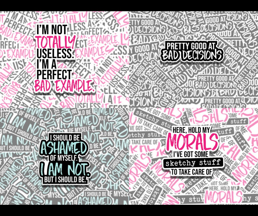 Funny i Make Bad Decisions Sticker Pack, Snarky Vinyl Sticker, Gift for ...