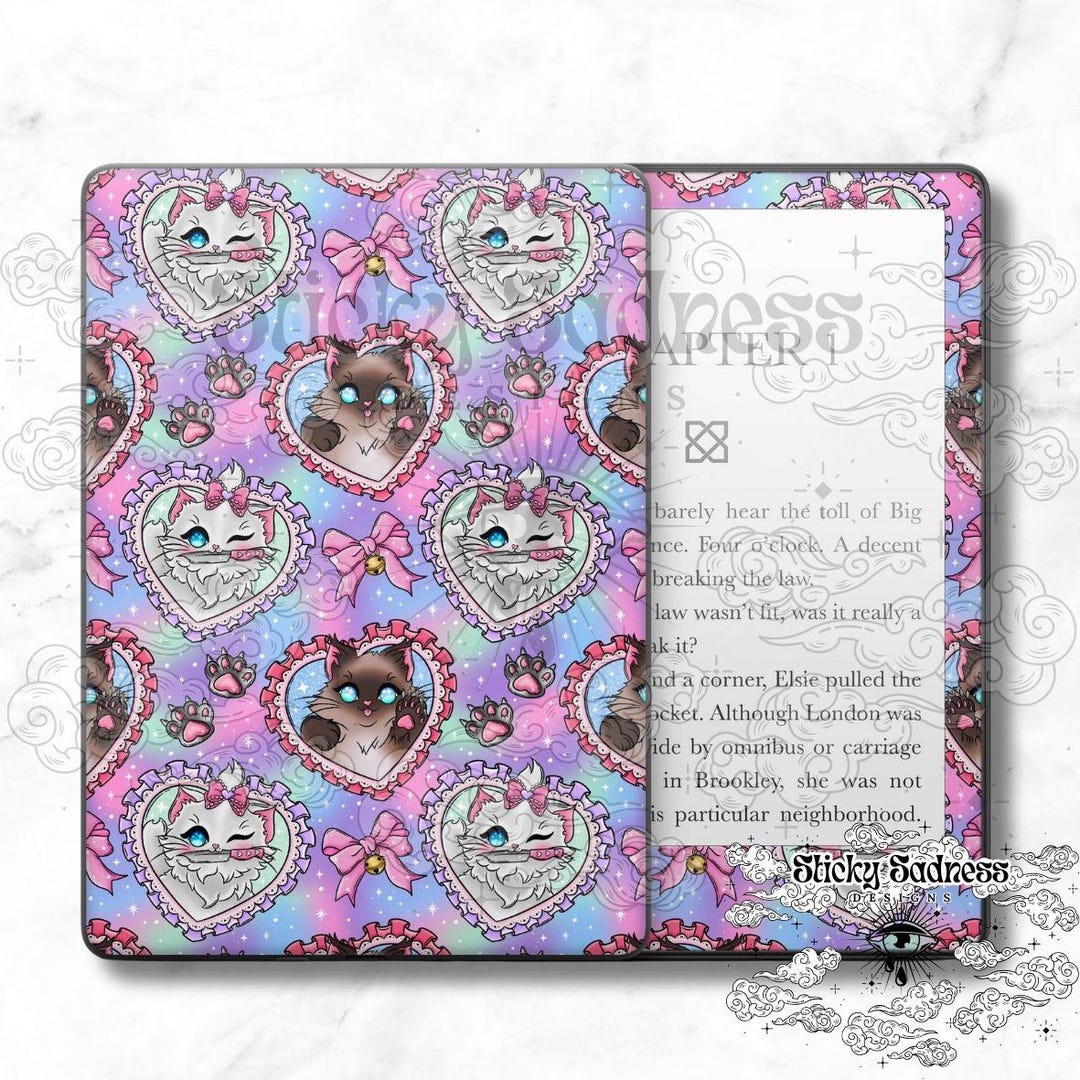Cutesy Murder Mittens Colorful Decal Insert Skin, Cute Vinyl Wrap for ...