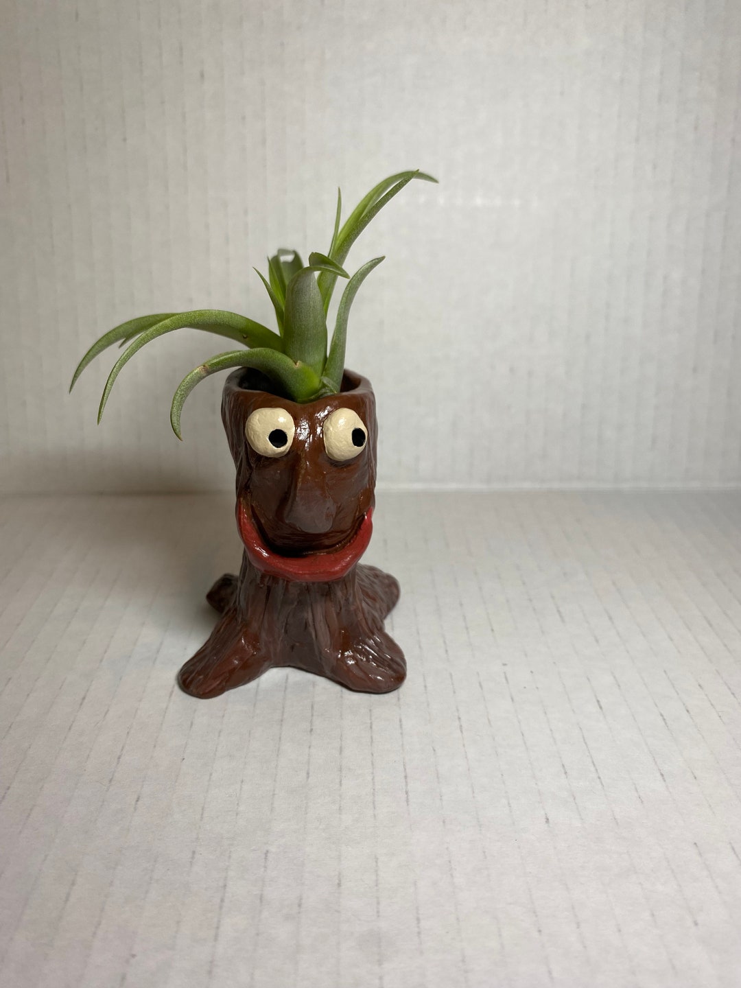 Clay Art Tree Stump Air Plant Holder "pleasant" - Etsy