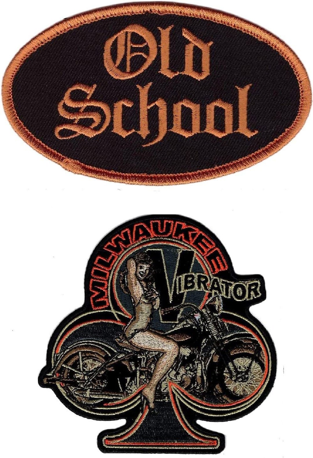 Knucklehead Pin up Girl Orange Old School Patch 2PC Bundle Iron on Sew ...
