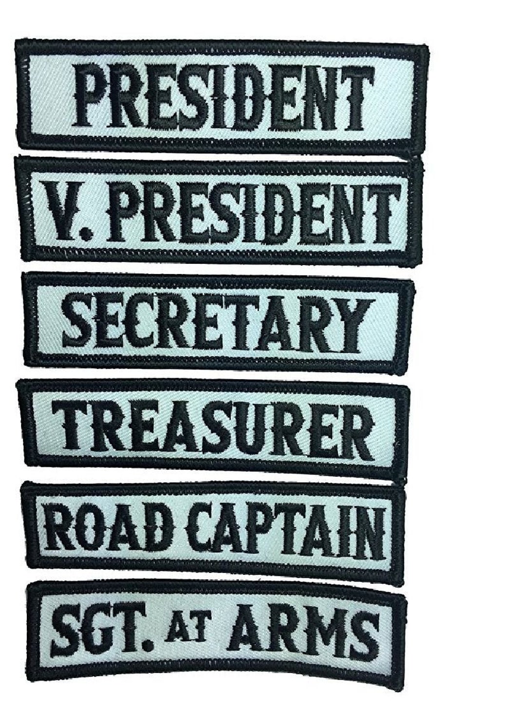 Officer Title Rank Vest Patches President VP MC Biker Club 6pc - Etsy