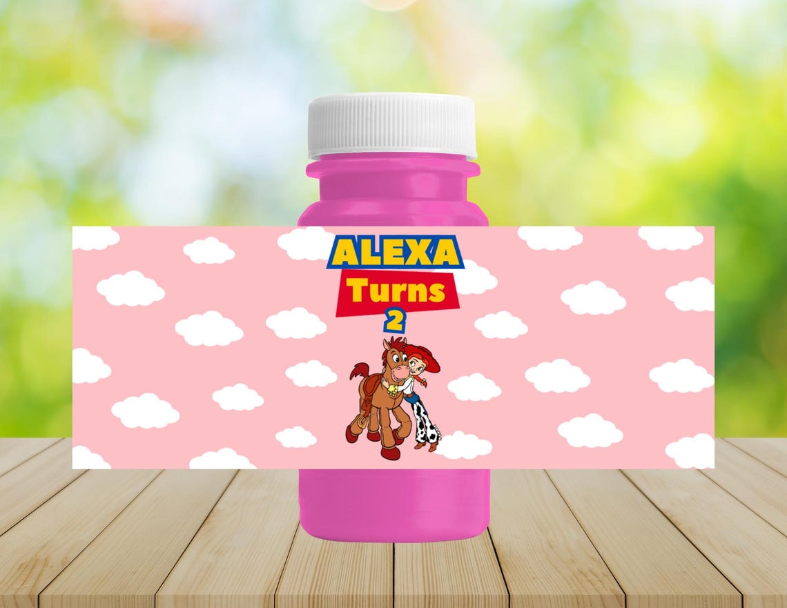 Pink Toy Story Bubble Labels: Customizable Jessie Cowgirl Birthday ...