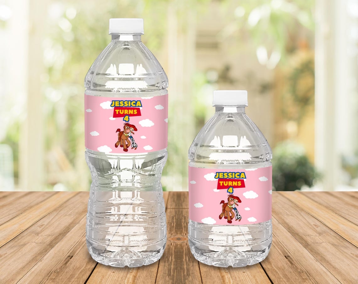 Pink Toy Story Water Bottle Labels: Personalized Jessie Birthday - Etsy