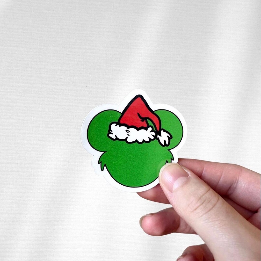 Mickey Mouse Grinch Christmas Sticker: Waterproof Vinyl (2x2) - Etsy