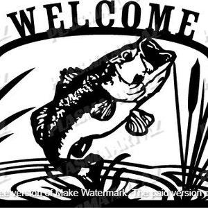 Welcome Sign Bass DXF and PNG Download Art Plasma Cutter Template - Etsy