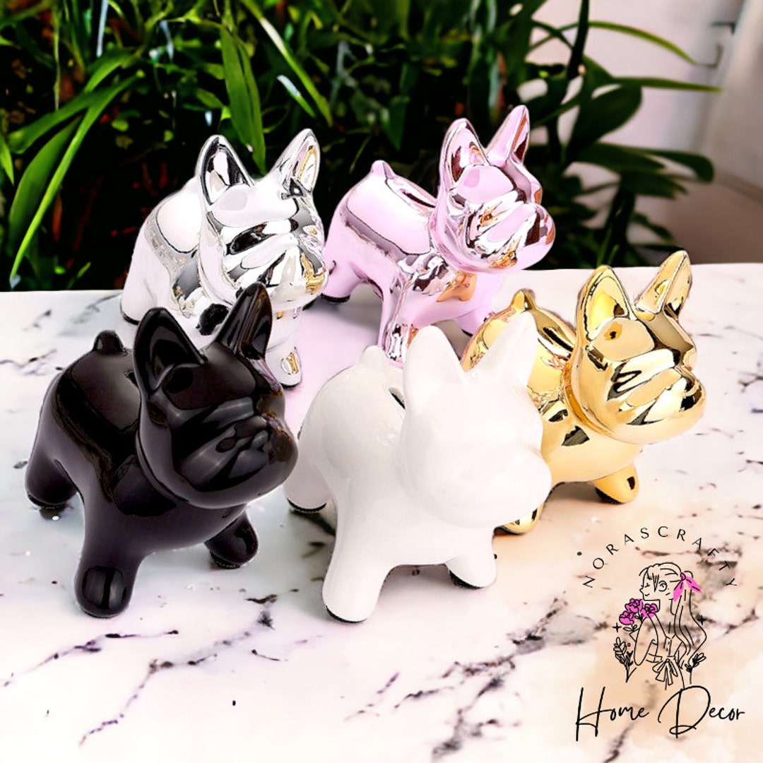 French Bulldog Piggy Bank, Frenchie Home Decor Sculpture, Cute Small ...