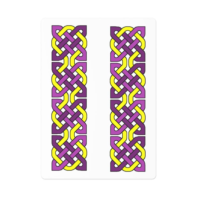 Yellow and Purple Celtic Knot Poker Cards, White - Etsy