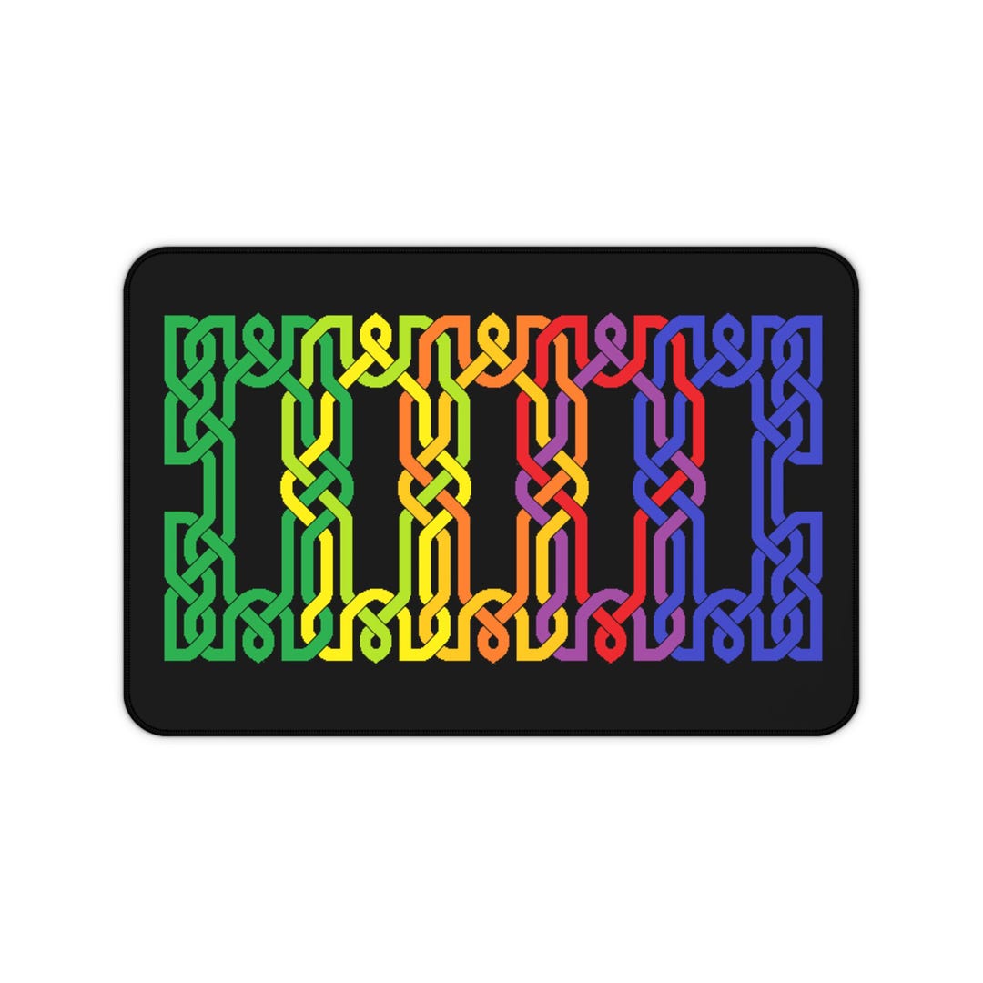 Rainbow Celtic Knot Desk Mat - Etsy