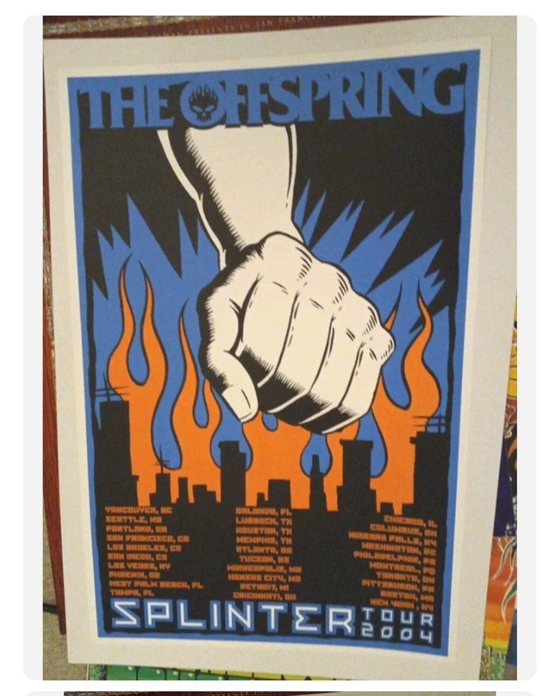 The Offspring Concert Tour Poster - LITHOGRAPH NEW Old Stock Promoting ...
