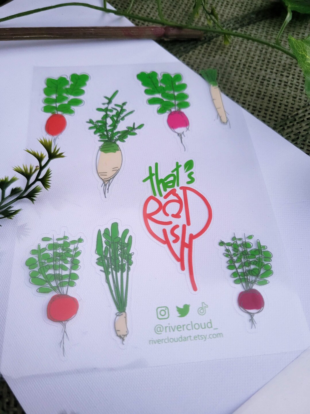 That's Radish Radish Clear Vinyl Sticker Sheet - Etsy