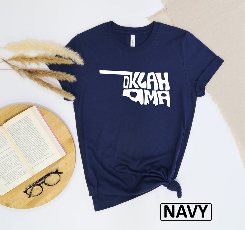Oklahoma Map Lettered T-shirt: Oklahoma Lover Gift Tee - Etsy