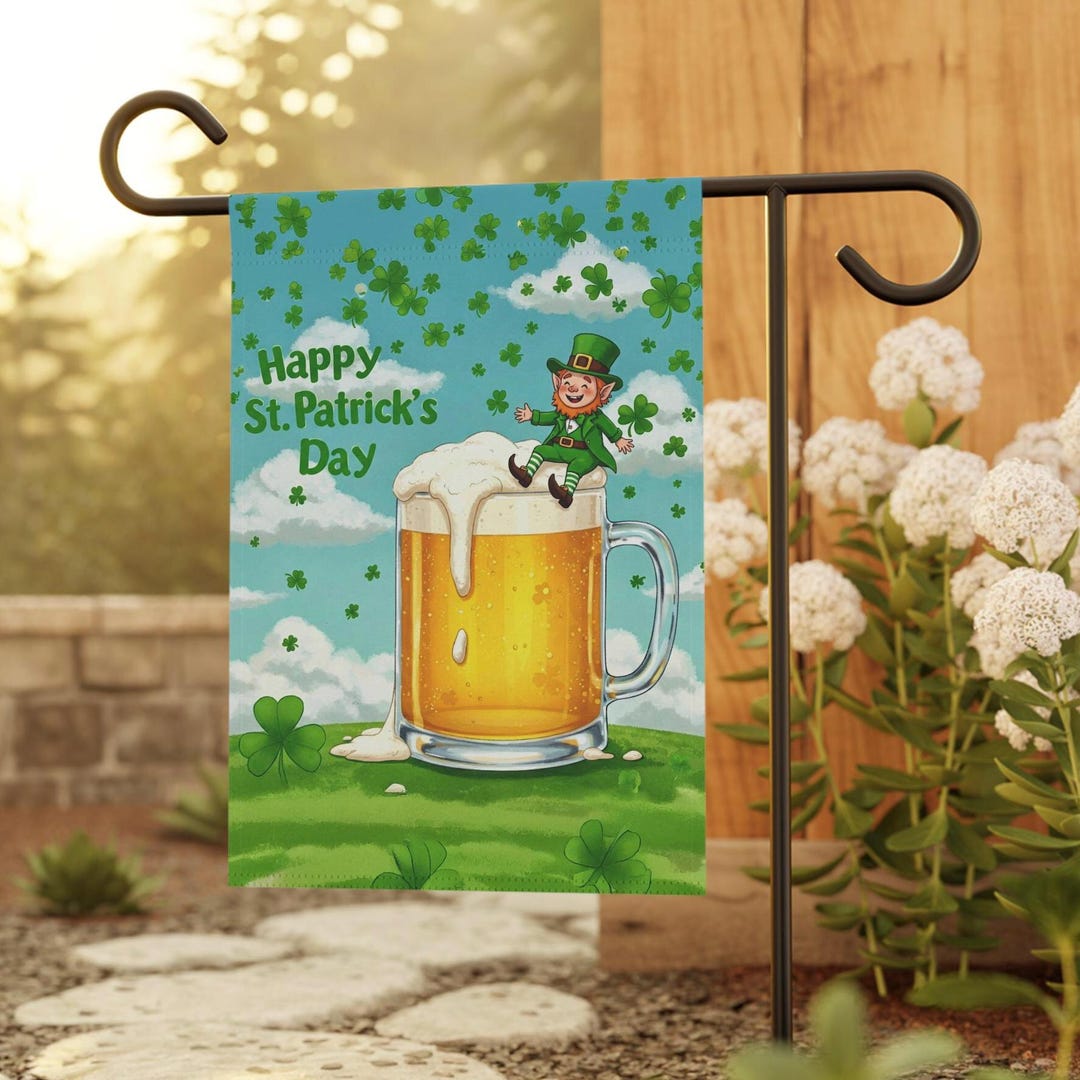 St Patricks Day Leprechaun Celebration, Garden House Flag, Seasonal ...
