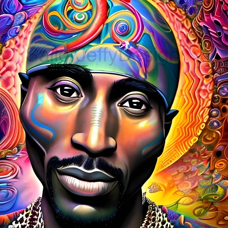 Tupac Shakur 2pac Digital Art Print, Wall Art, AI Generated, AI Art ...