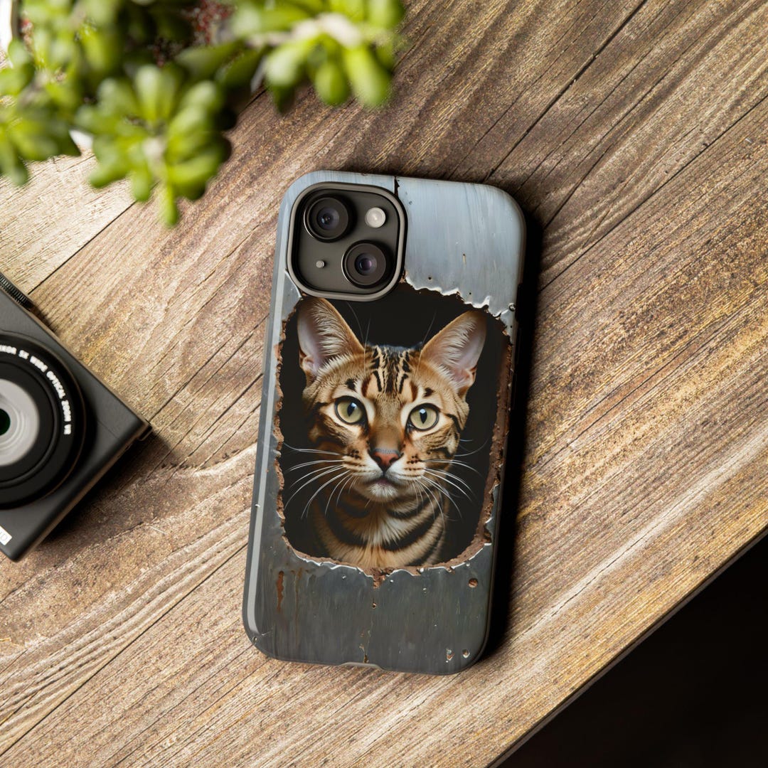 Bengal Cat Curiosity Phone Case, Bengal Cat Phone Case, Cat Phone Case ...