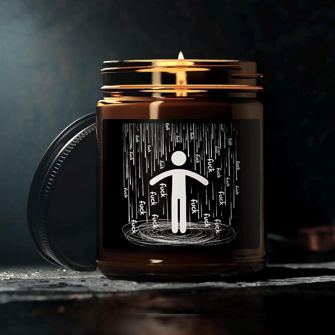 Stick Figure Rainy Day Fuck Soy Candle, Candle Gift Set, Hand-poured ...