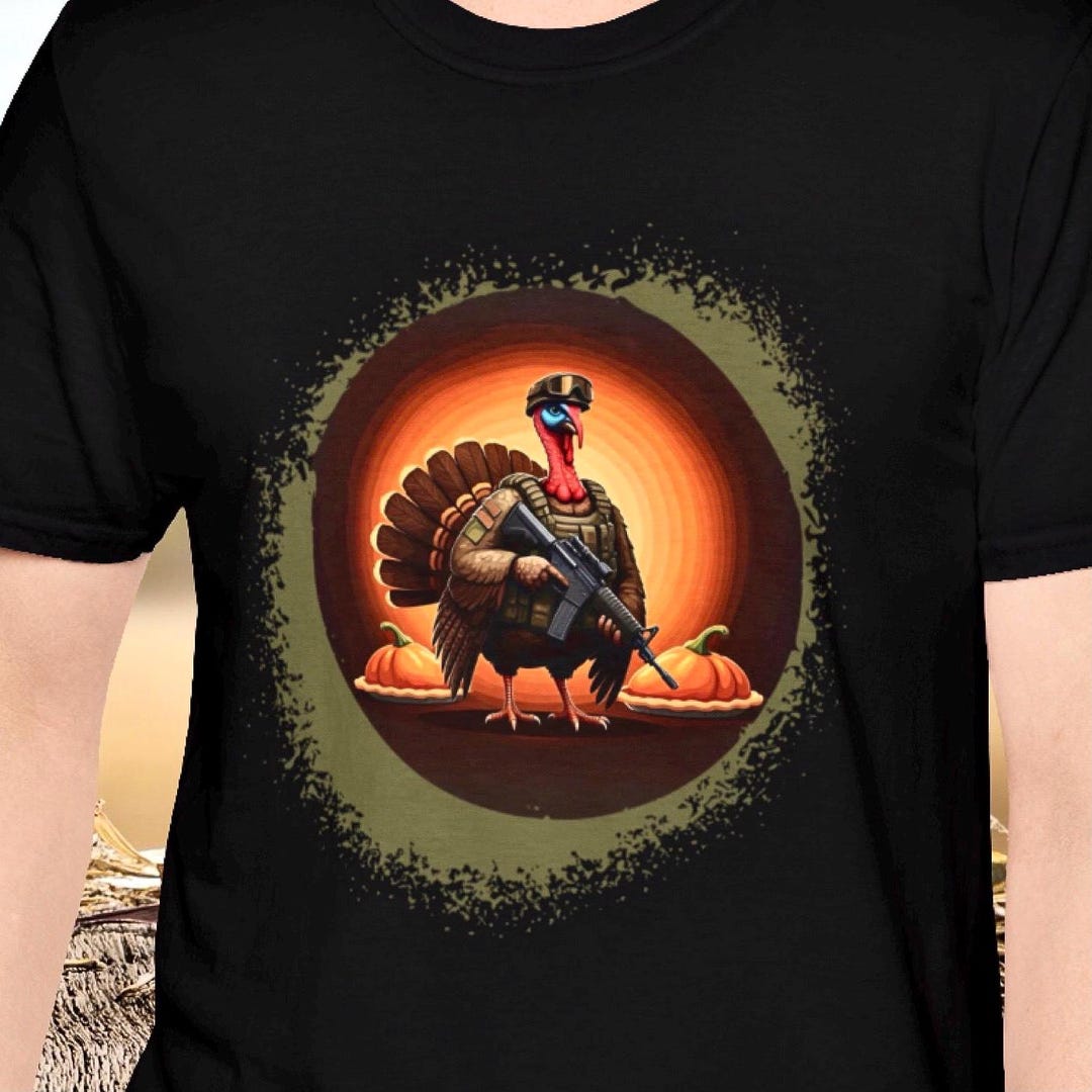Thanksgiving Turkey Soldier T-shirt | Holiday Funny Graphic Tee ...