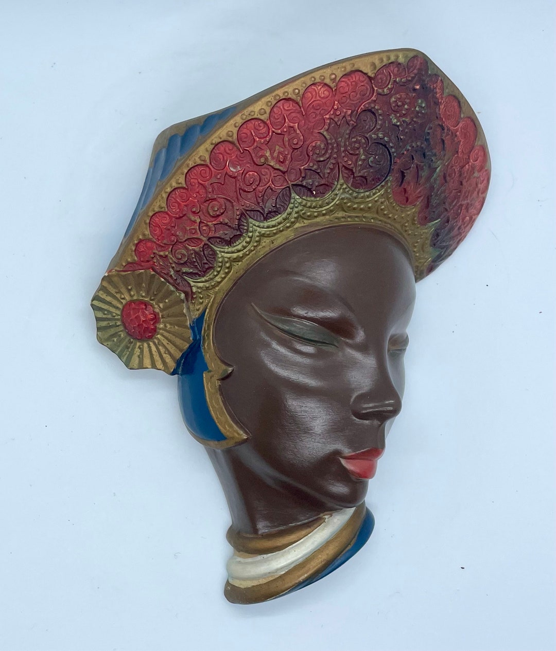 Vintage 1960's Bossons "bali" Chalkware Head Vase - Collectable ...